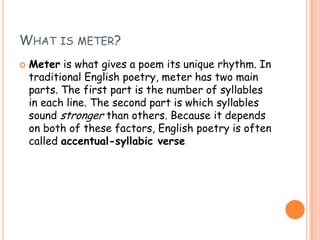 Meter | PPTX | Poetry | Books and Literature
