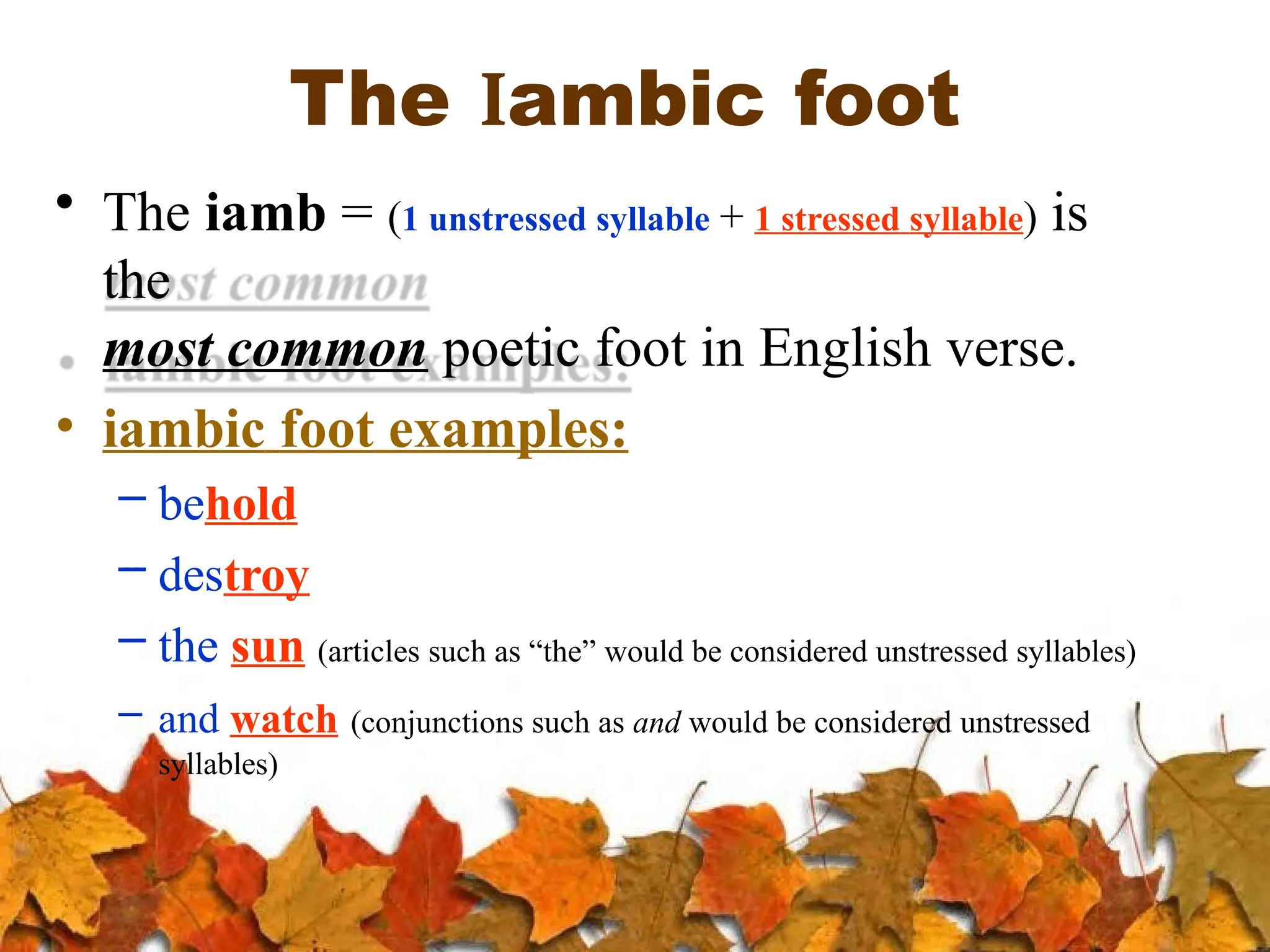 Elements of Poem with Poetic Feet and Meter | PPTX