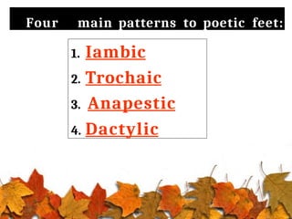 Elements of Poem with Poetic Feet and Meter | PPTX