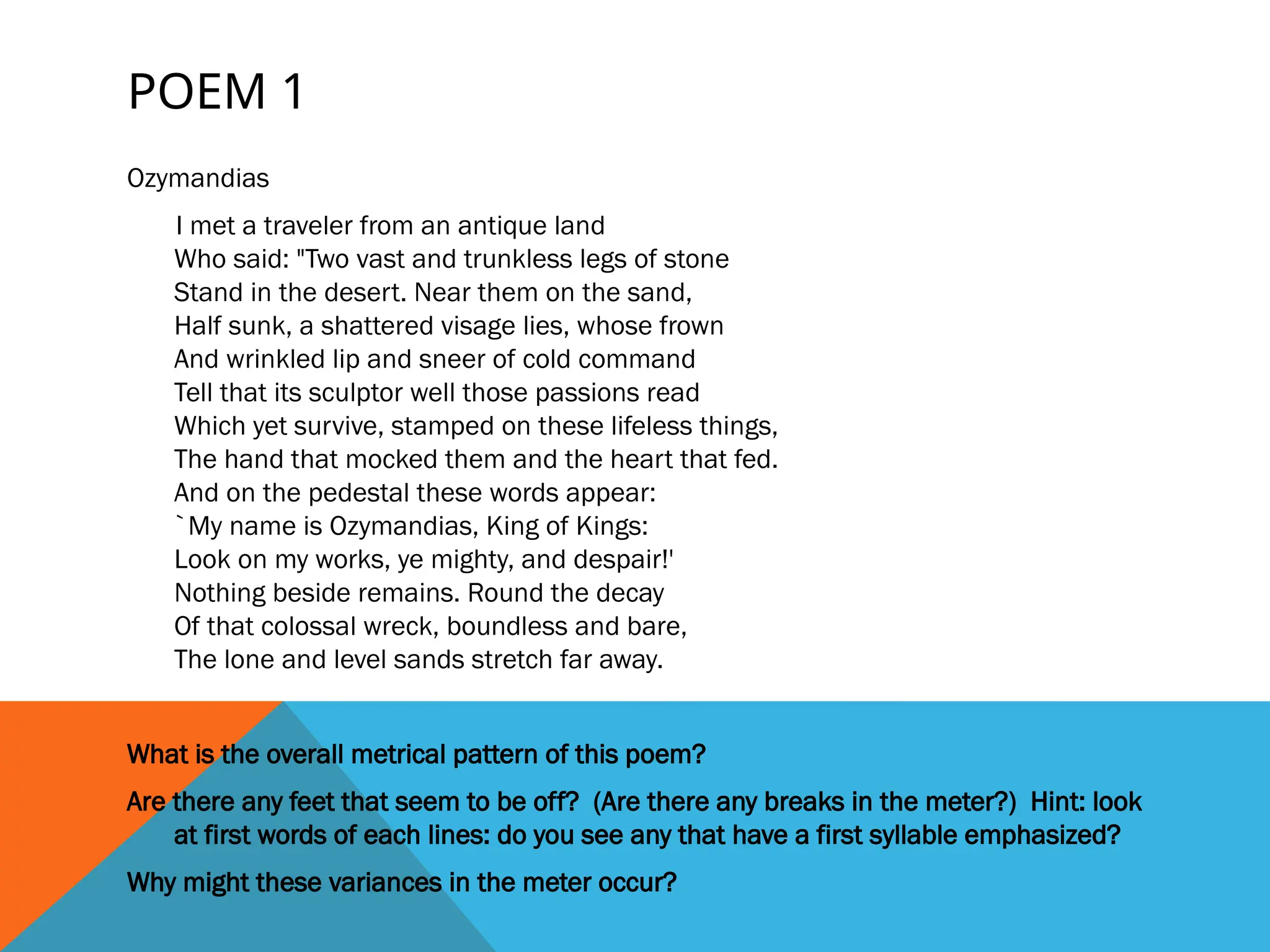 Meter: rhyme scheme and rhythm explored through passages | PPTX