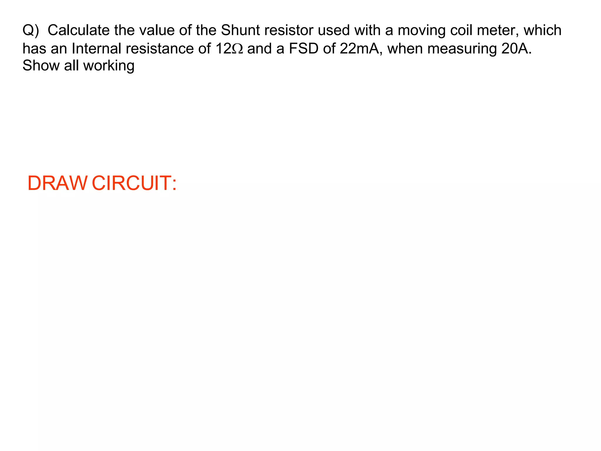 Meter Shunt (Ammeter) | PPT