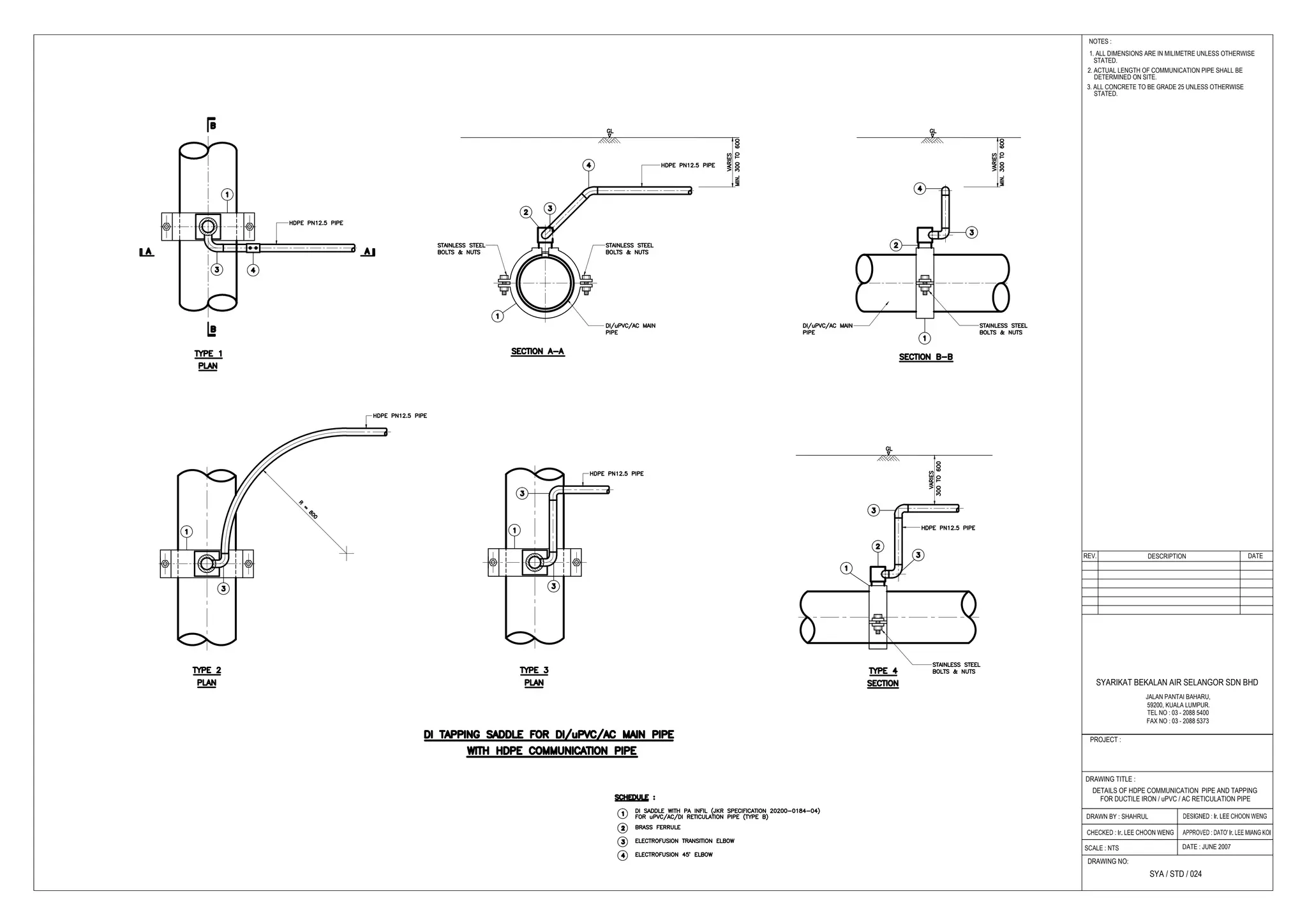METER ARRANGEMENTS amd standard drawings for pipe laying works | PDF