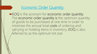 Economic order quantity by yata veerabrahmam | PPTX