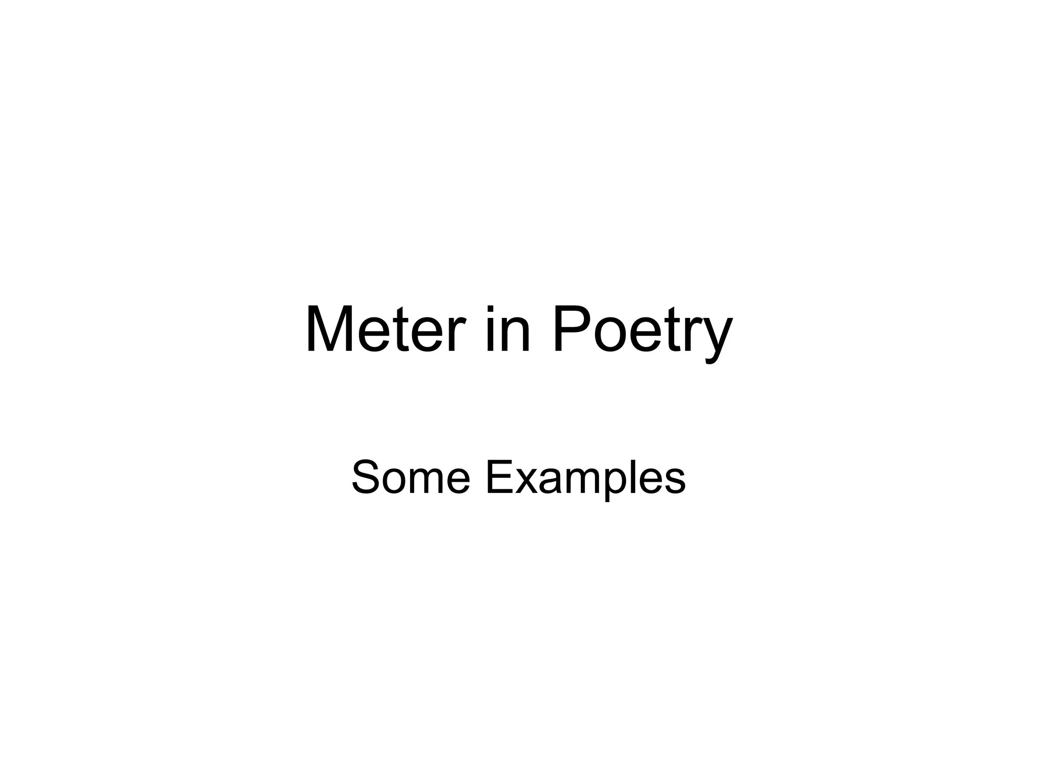 Meter in poetry middle school | PPT