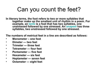 Poetic Meter And Feet