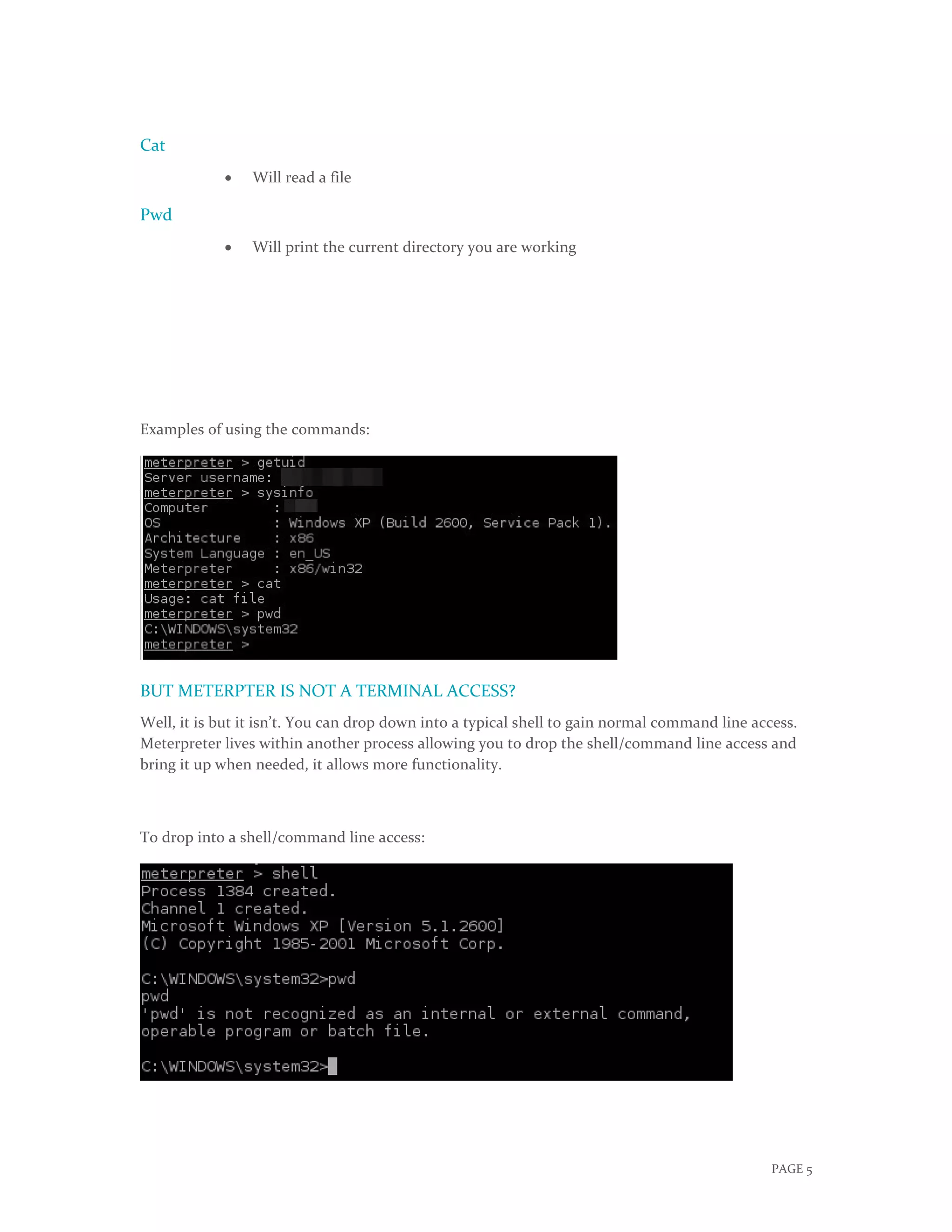 Meterpreter awareness | PDF