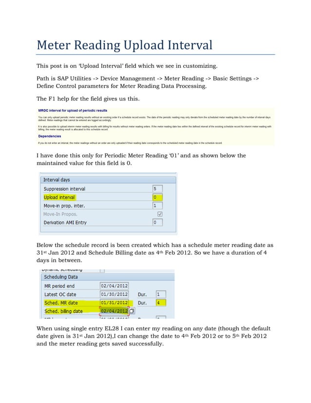 Meter Reading Upload Interval :Used for uploading readings through ...