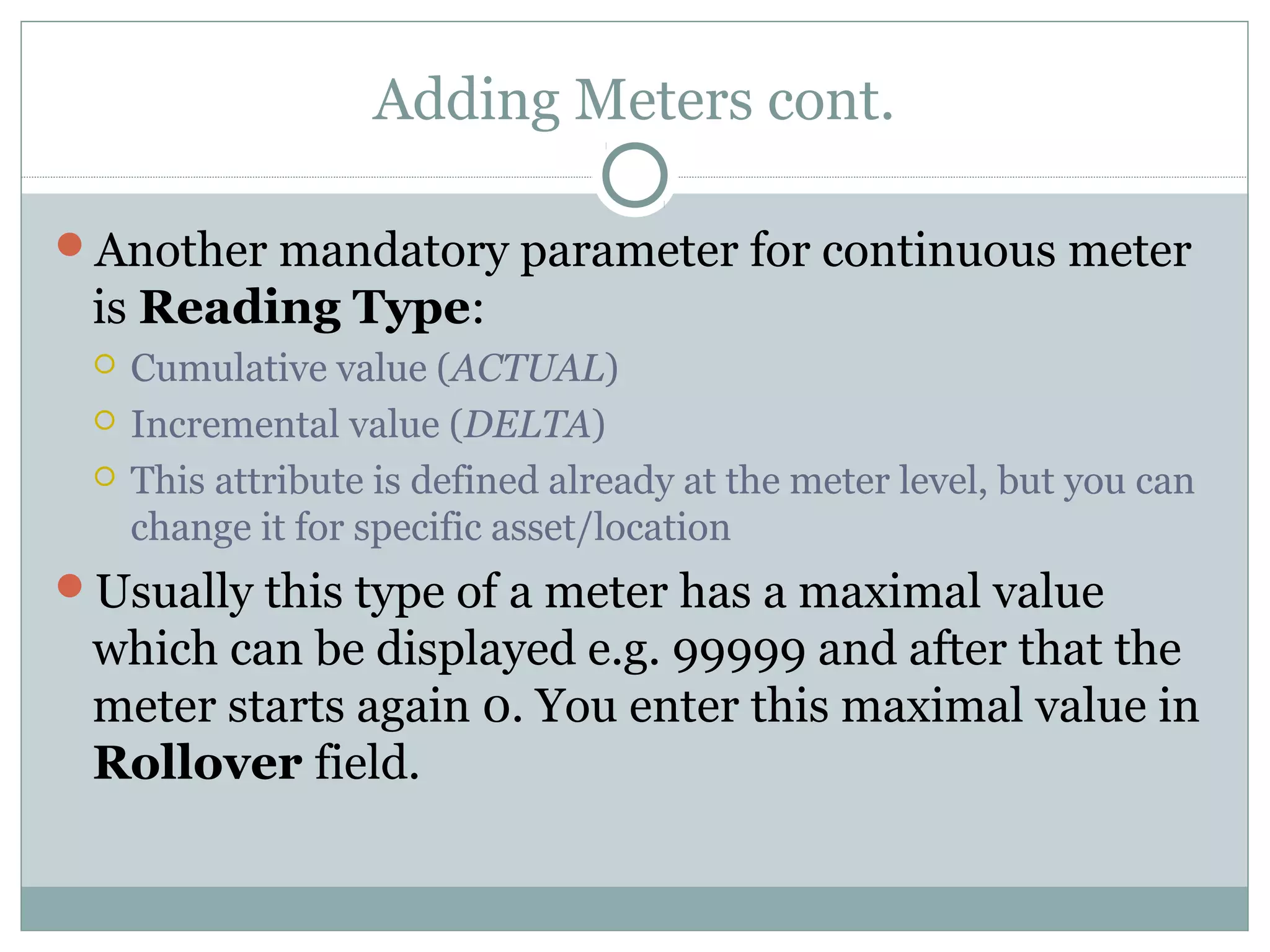 Meters in IBM Maximo Asset Management | PPT