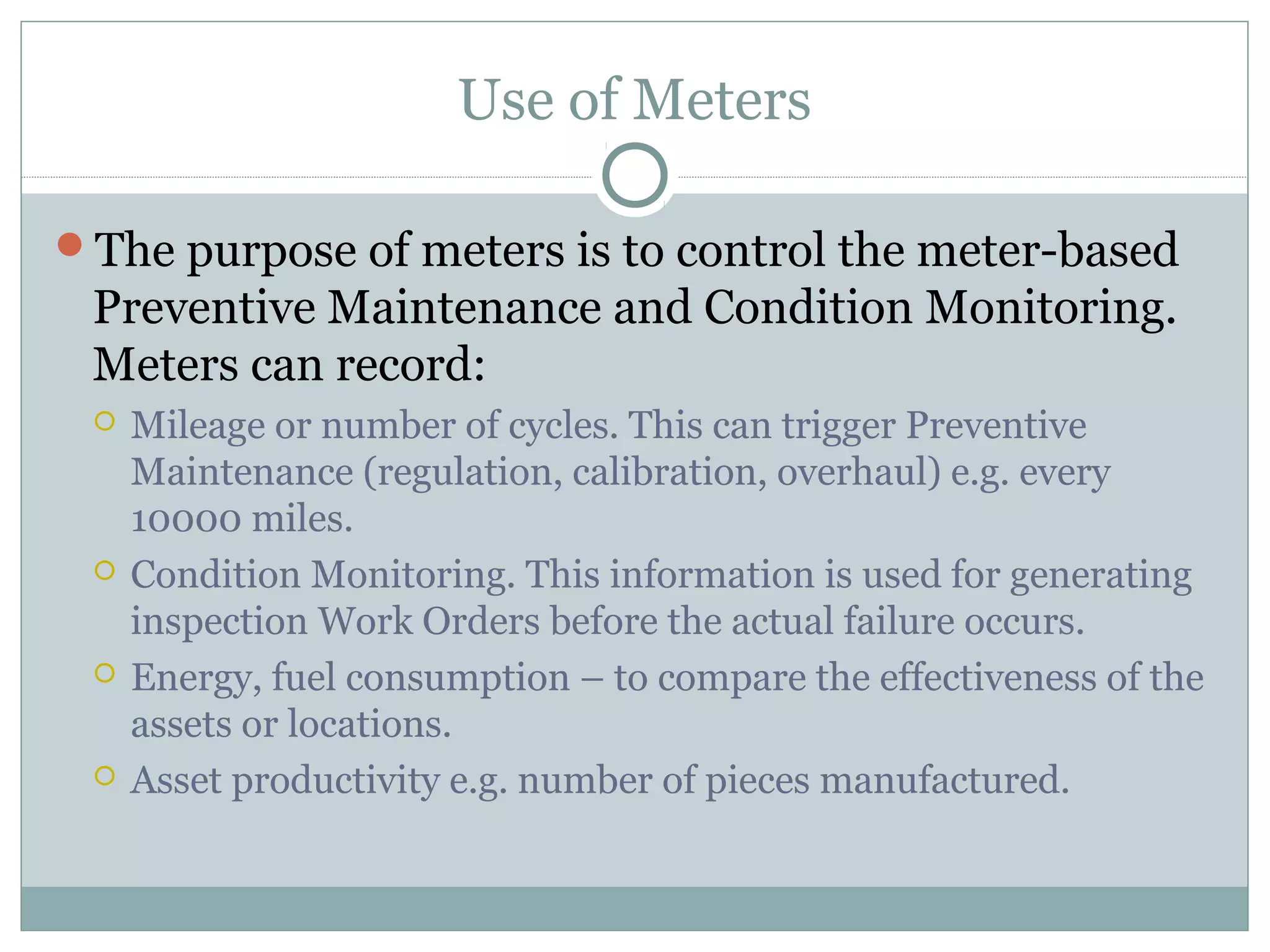 Meters in IBM Maximo Asset Management | PPT