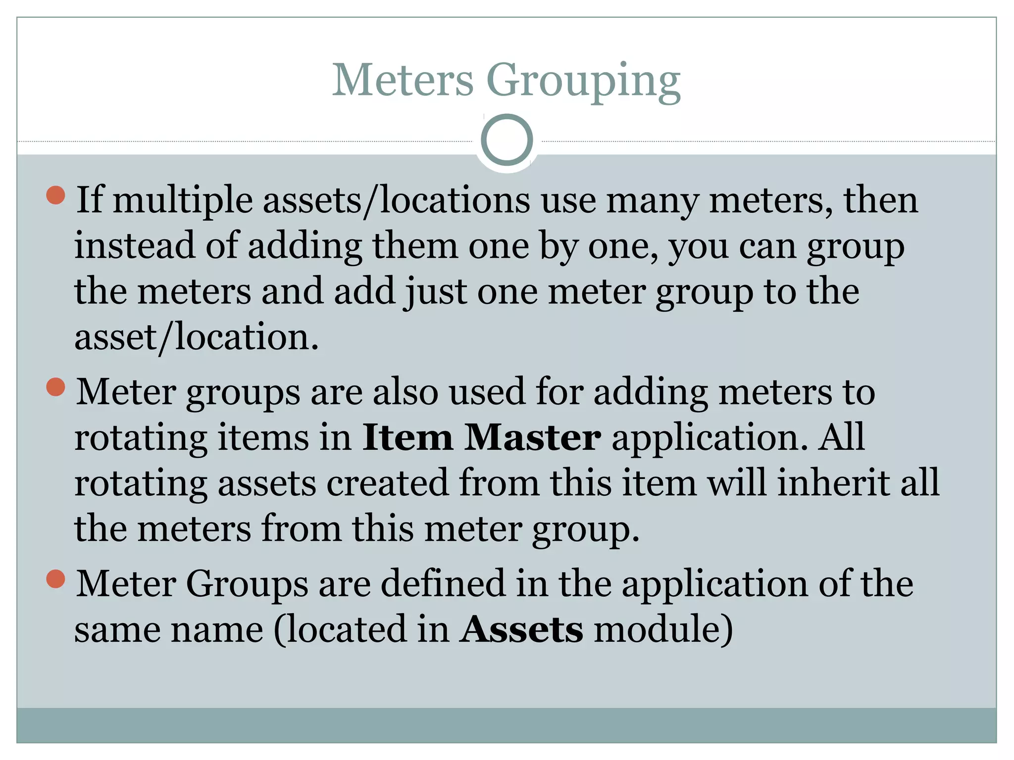 Meters in IBM Maximo Asset Management | PPT