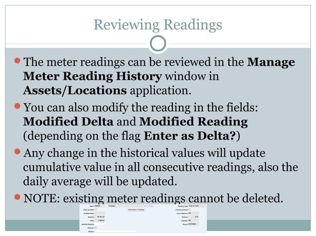 Meters in IBM Maximo Asset Management | PPT | Auto Navigation Systems | Auto Technology