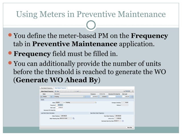 Meters in IBM Maximo Asset Management | PPT | Auto Navigation Systems ...