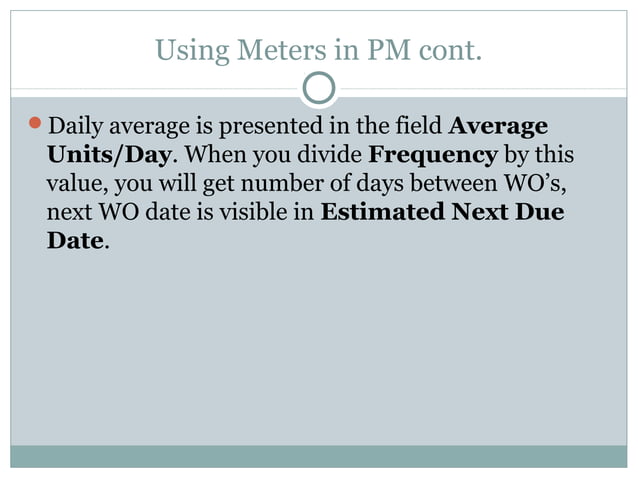 Meters in IBM Maximo Asset Management | PPT | Auto Navigation Systems ...