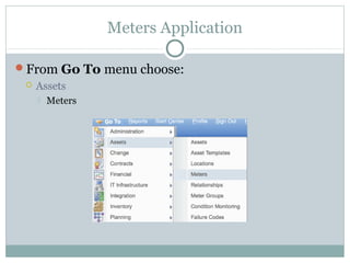 Meters in IBM Maximo Asset Management | PPT