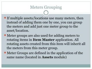 Meters in IBM Maximo Asset Management | PPT