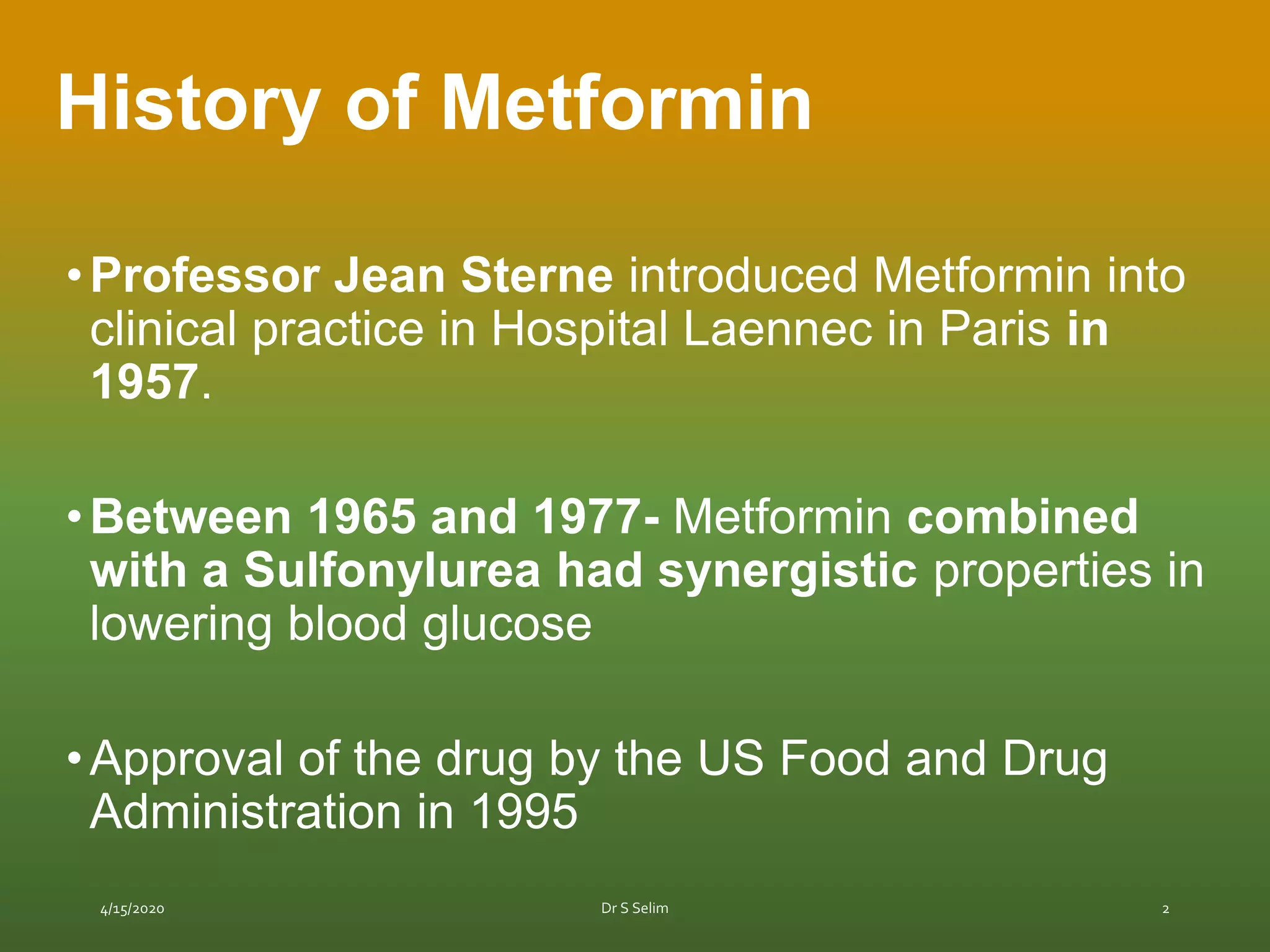 Clinical Uses of Metformin _ Dr Shahjada Selim | PPTX