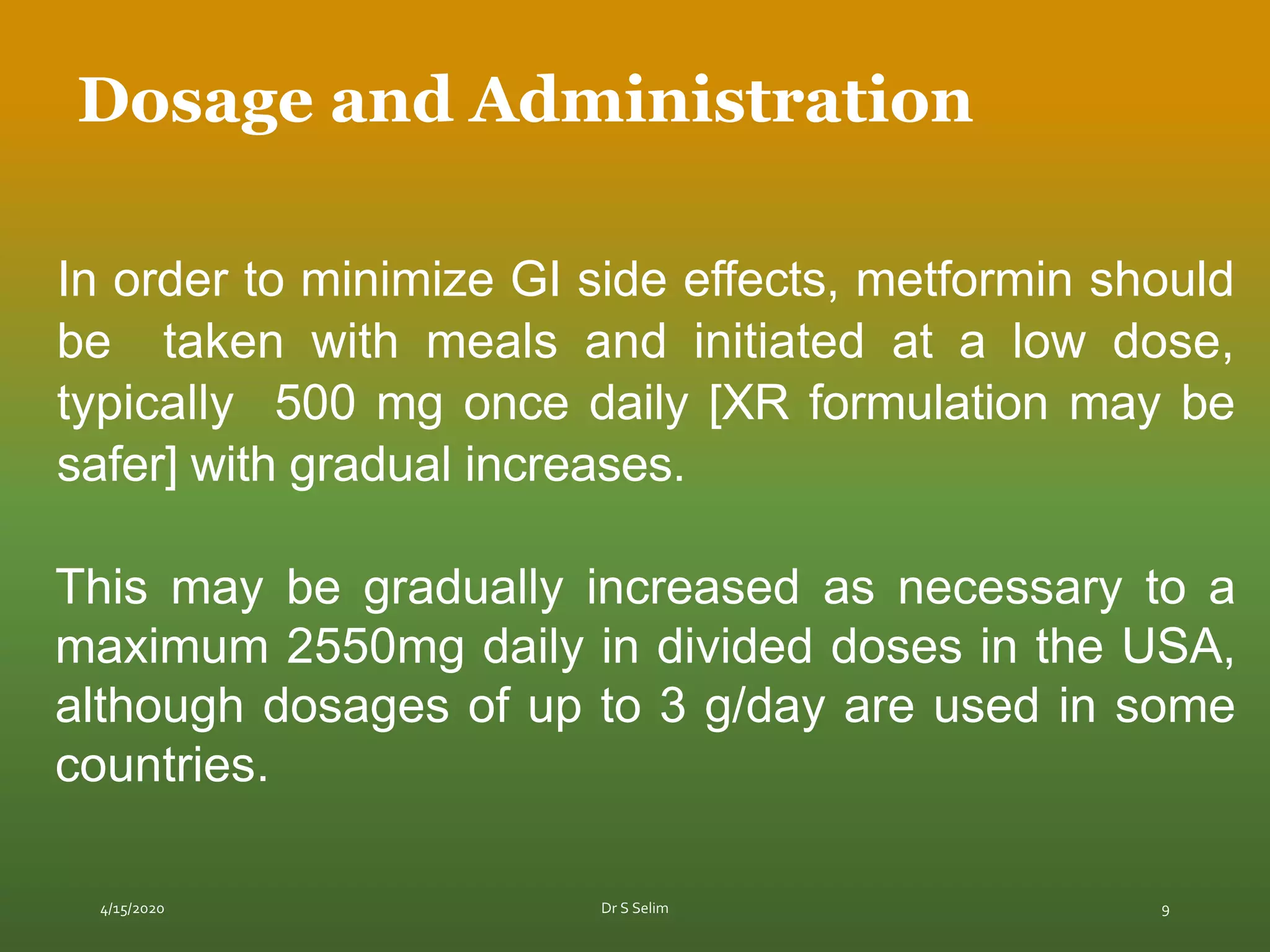 Clinical Uses of Metformin _ Dr Shahjada Selim | PPTX