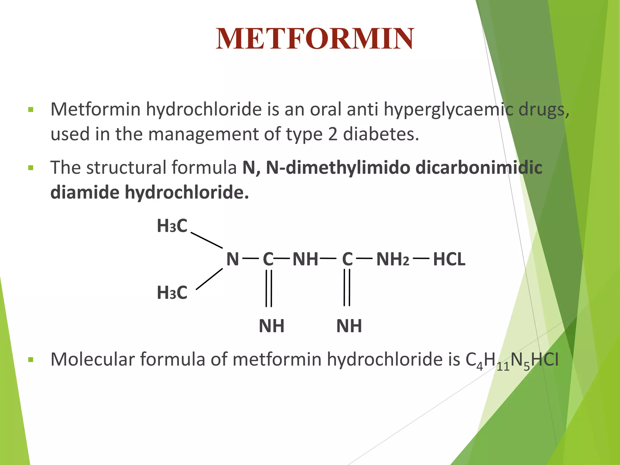 Metformin; type 2 diabetes; healthcare; nutrition | PPTX