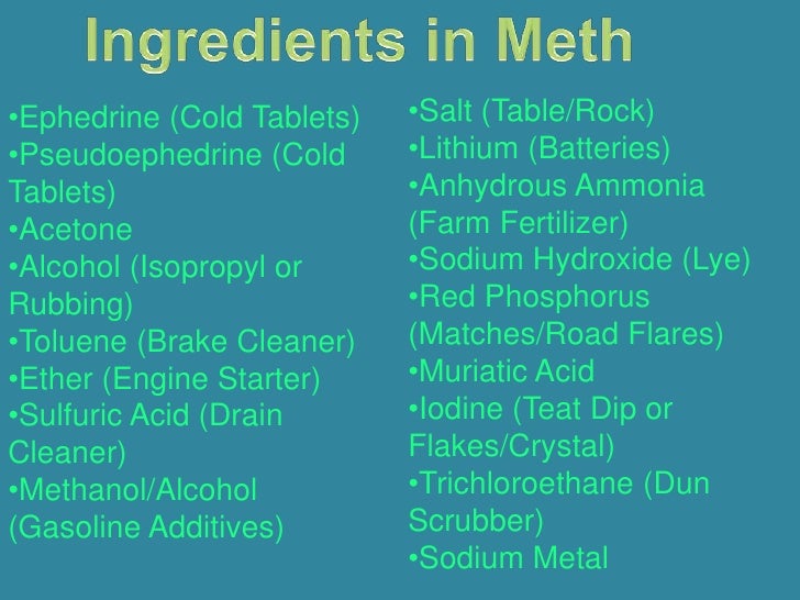 Methamphetamine Ingredients