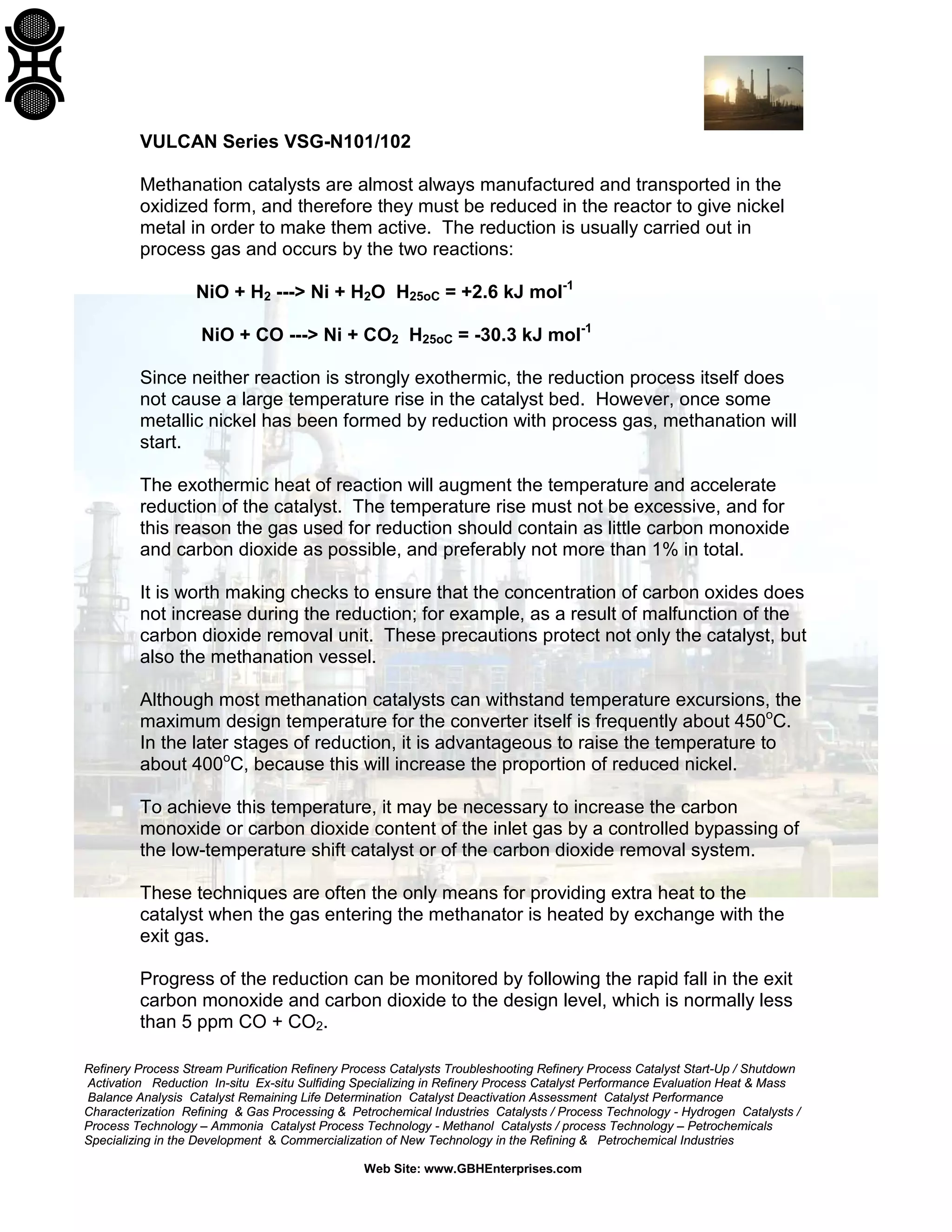 Methanation Catalyst Start Up Procedures | PDF | Chemistry | Science