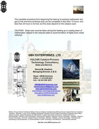 Methanation Catalyst Start Up Procedures | PDF | Chemistry | Science