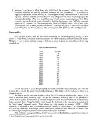 Methanex Corporation Financial Analysis | PDF