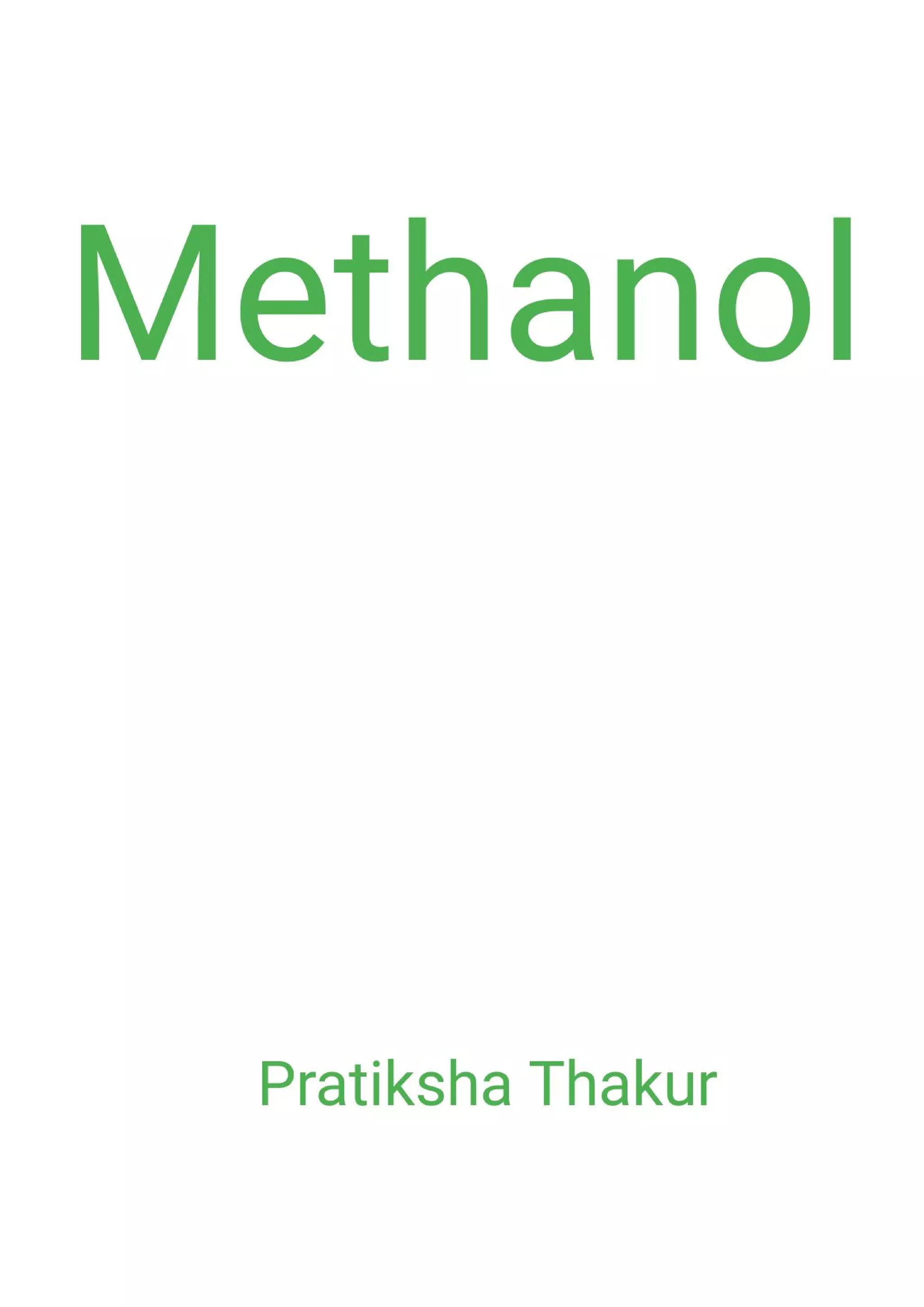 Methanol | PDF | Free Download