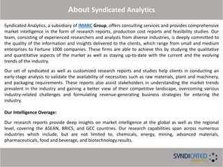 Methanol Production Cost Analysis Report 2021-2026 PPT | Syndicated Analytics | PPTX