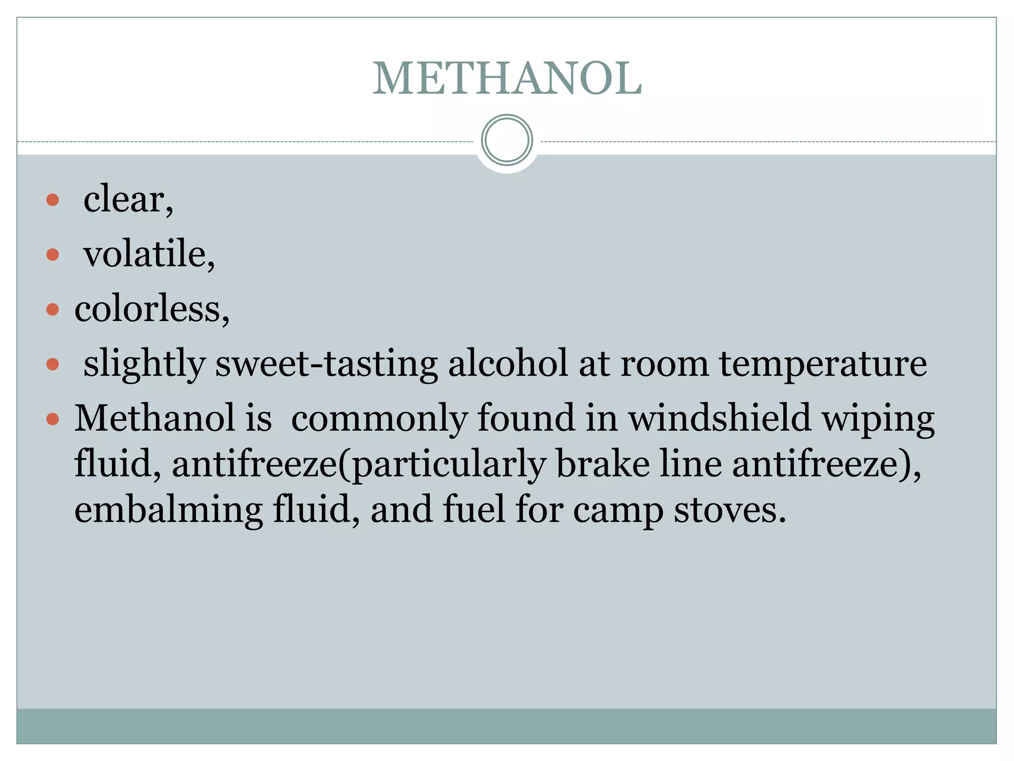 METHANOL POISONING | PPTX