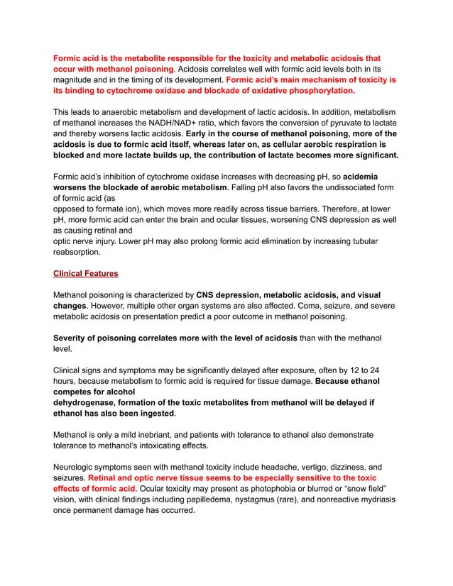 METHANOL POISONING - Pathophysiology , Clinical Features and Diagnosis.pdf