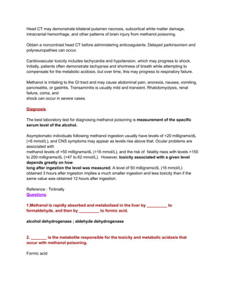 METHANOL POISONING - Pathophysiology , Clinical Features and Diagnosis.pdf
