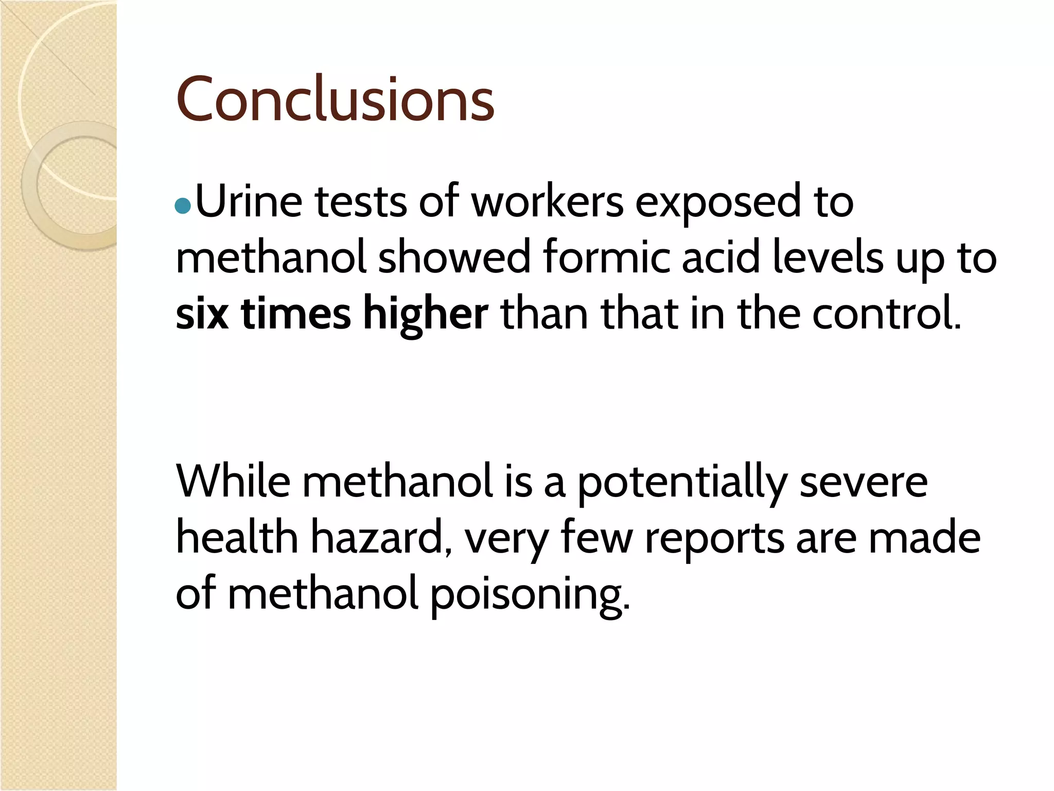 Methanol Toxicity | PDF | Chemistry | Science
