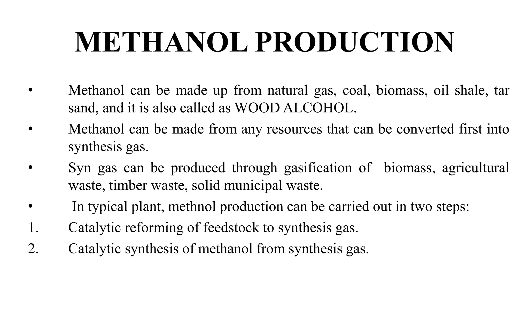 Methanol production | PPTX