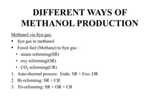 Methanol production | PPTX
