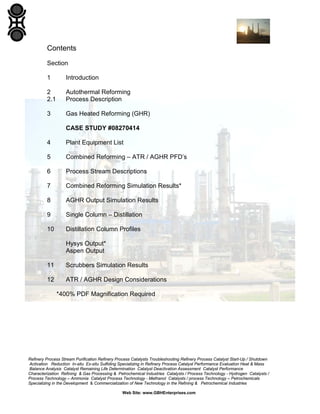 METHANOL PRODUCTION USING VULCAN SYSTEMS COMBINED REFORMING TECHNOLOGY ...