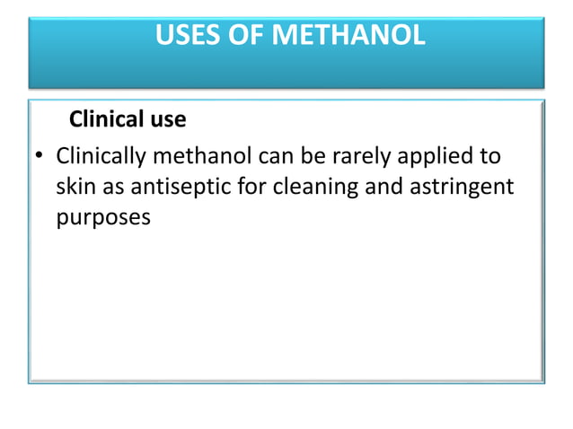 Methanol toxicity | PPT