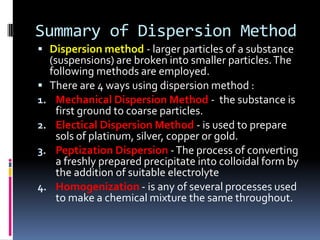 Methdos of preparation colloids | PPTX