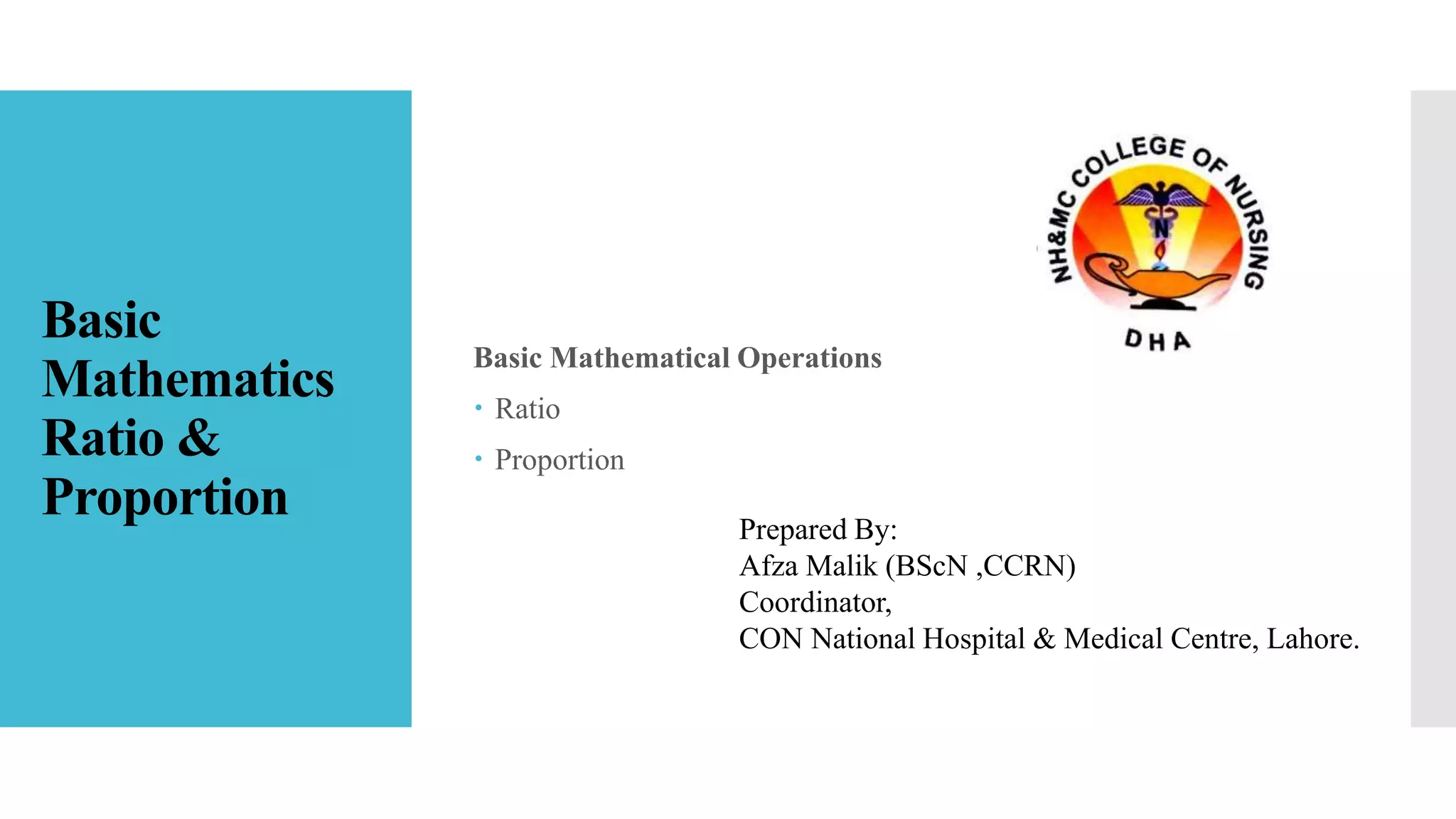 Mathematics for Nurses Ratio and Proportion.pptx