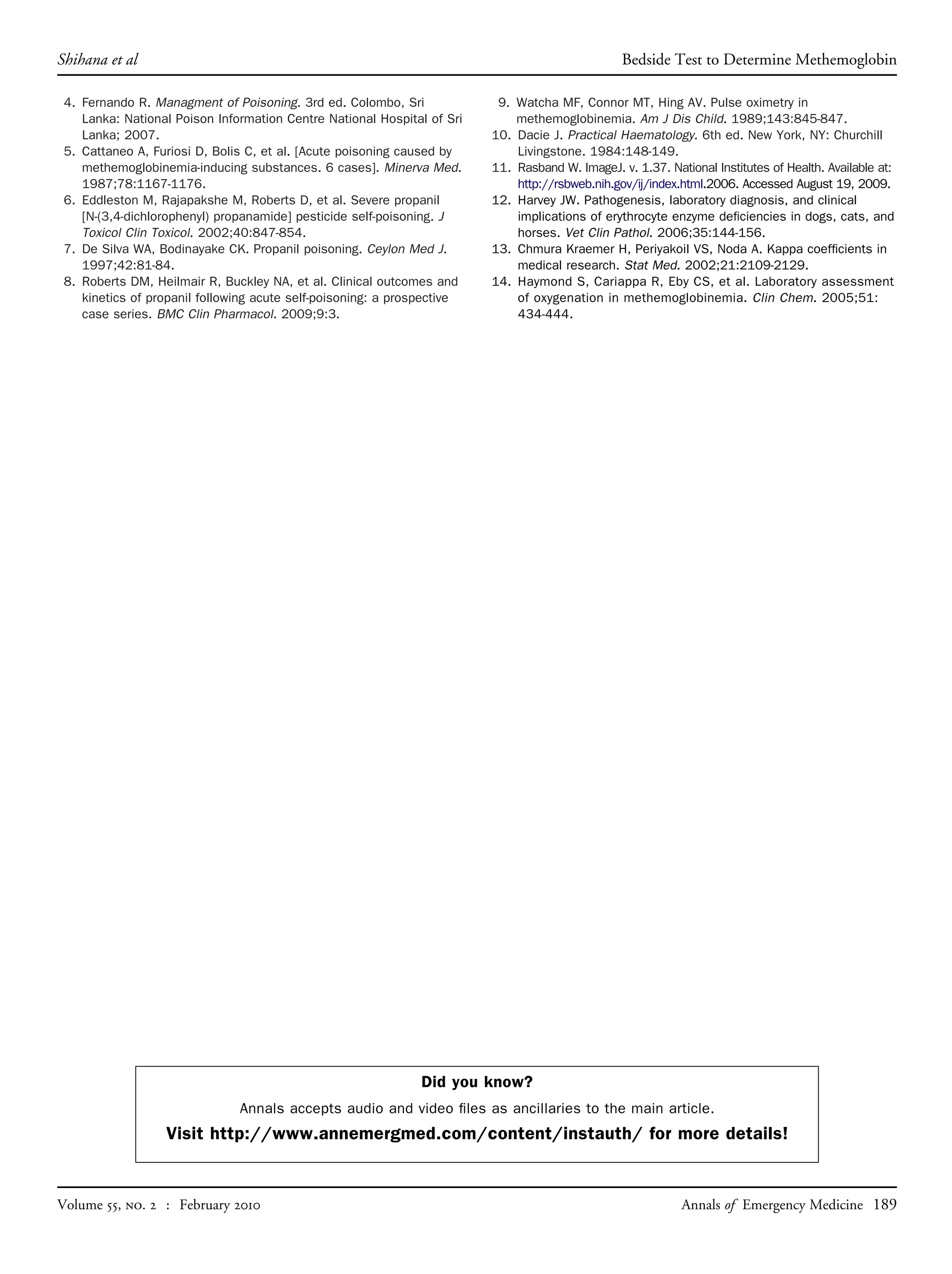 A Simple Quantitative Bedside Test to Determine Methemoglobin | PDF