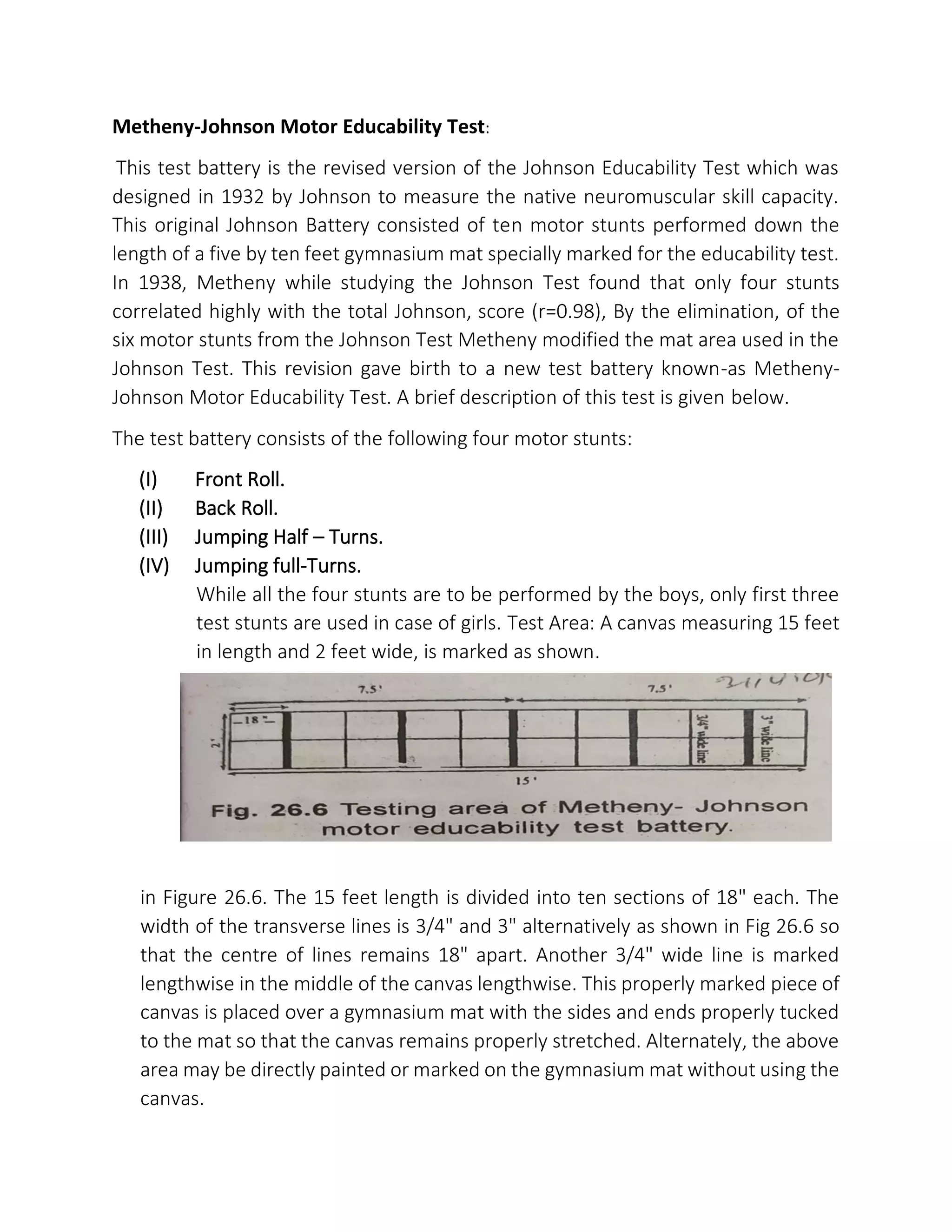 Metheny johnson motor educability test | PDF