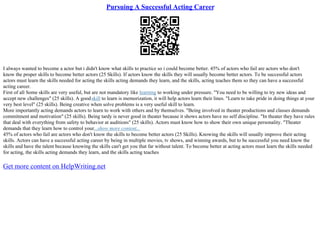Method Acting | PDF
