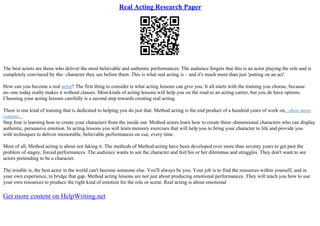 Method Acting | PDF