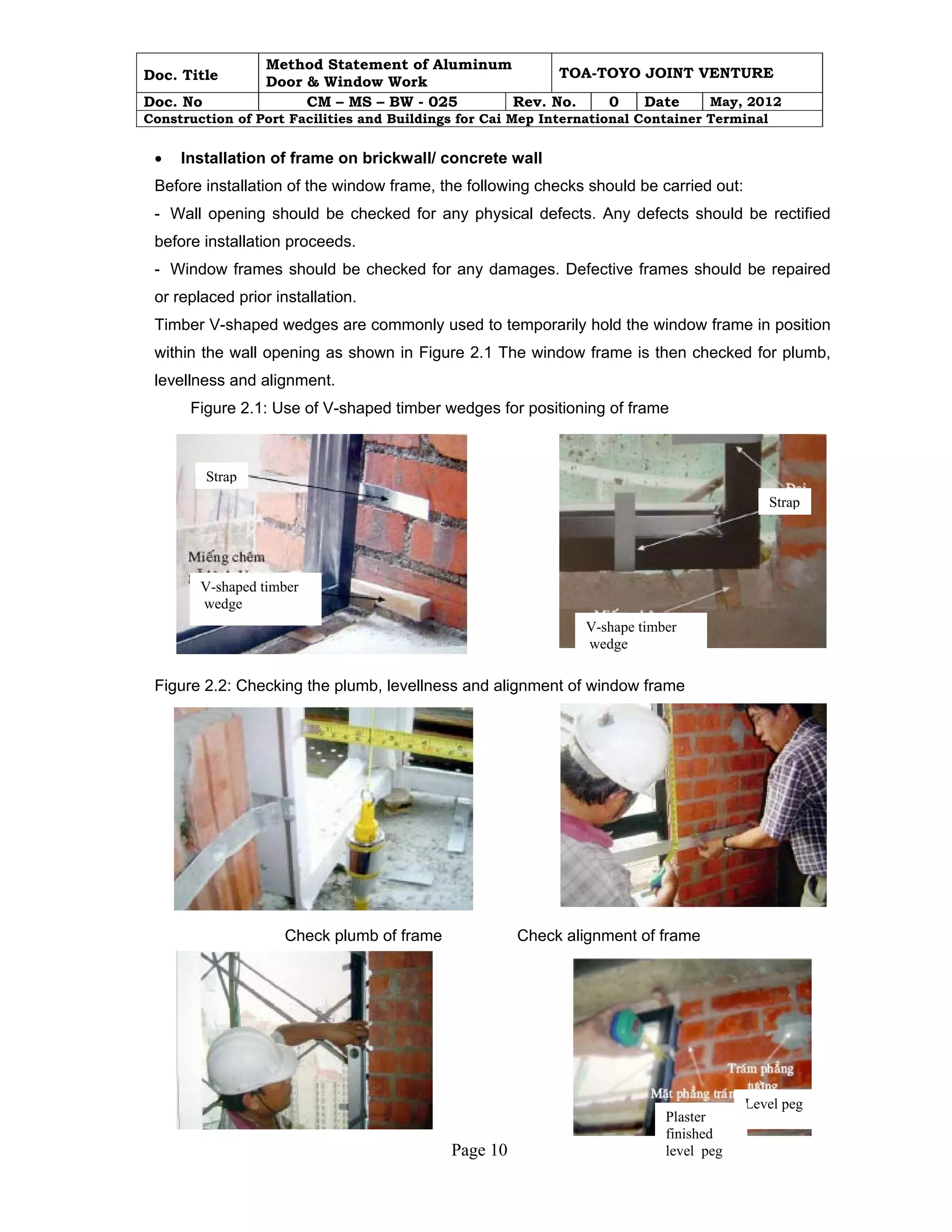 Method aluminum door & window | PDF