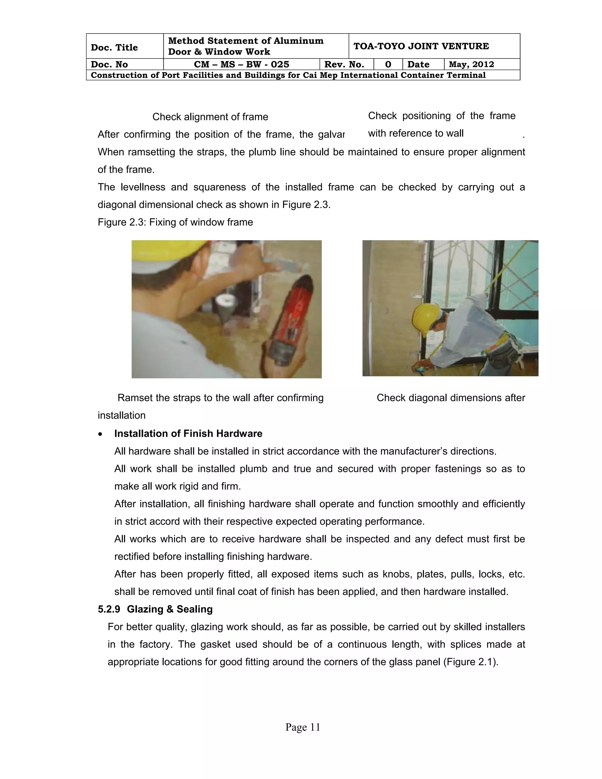 Method aluminum door & window | PDF