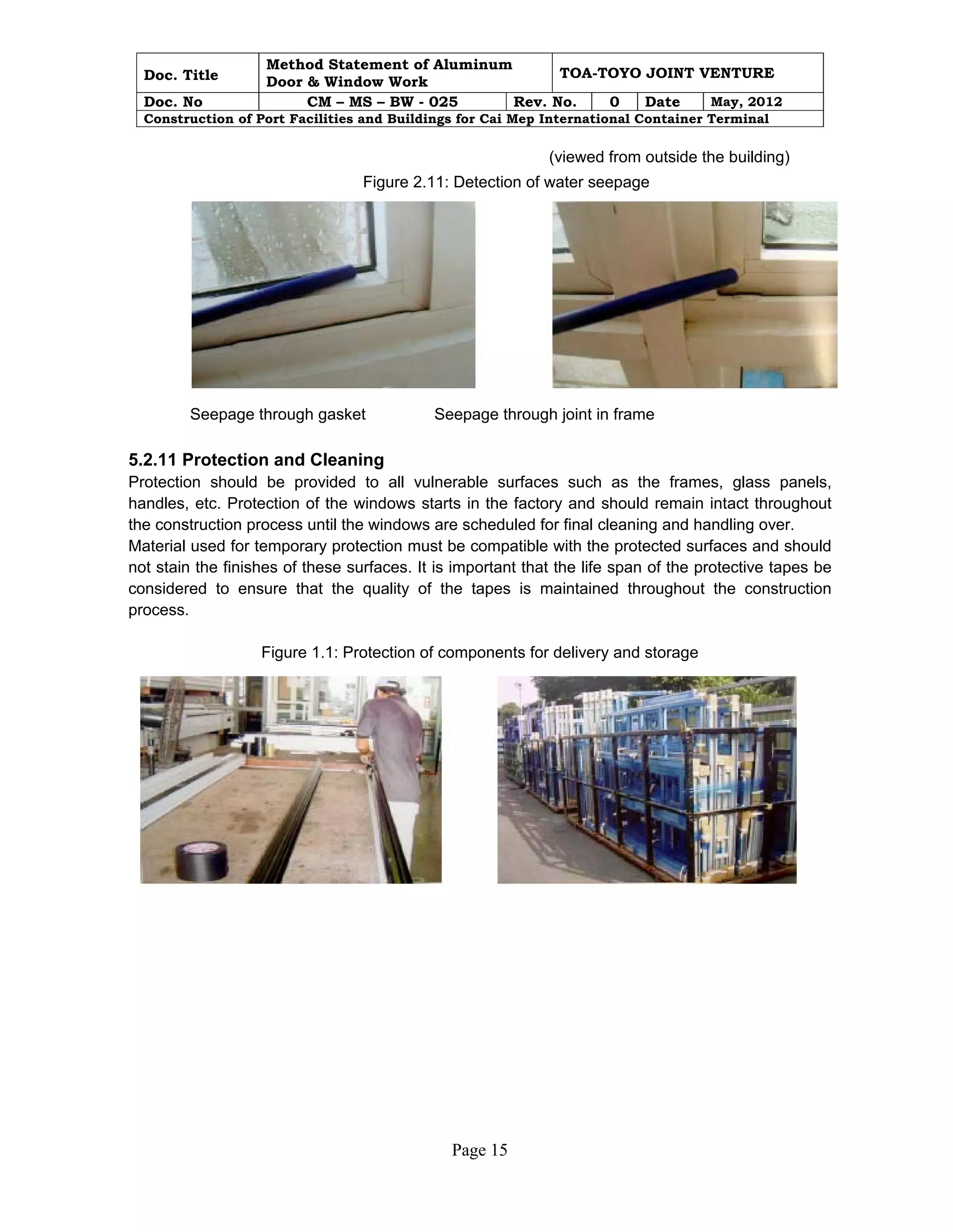 Method aluminum door & window | PDF