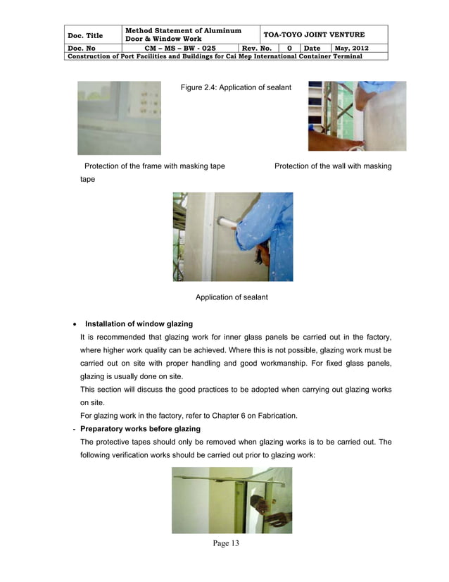 Method aluminum door & window | PDF