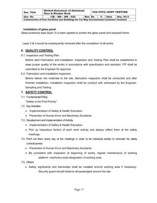 Method aluminum door & window | PDF