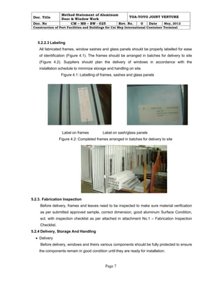 Method aluminum door & window | PDF
