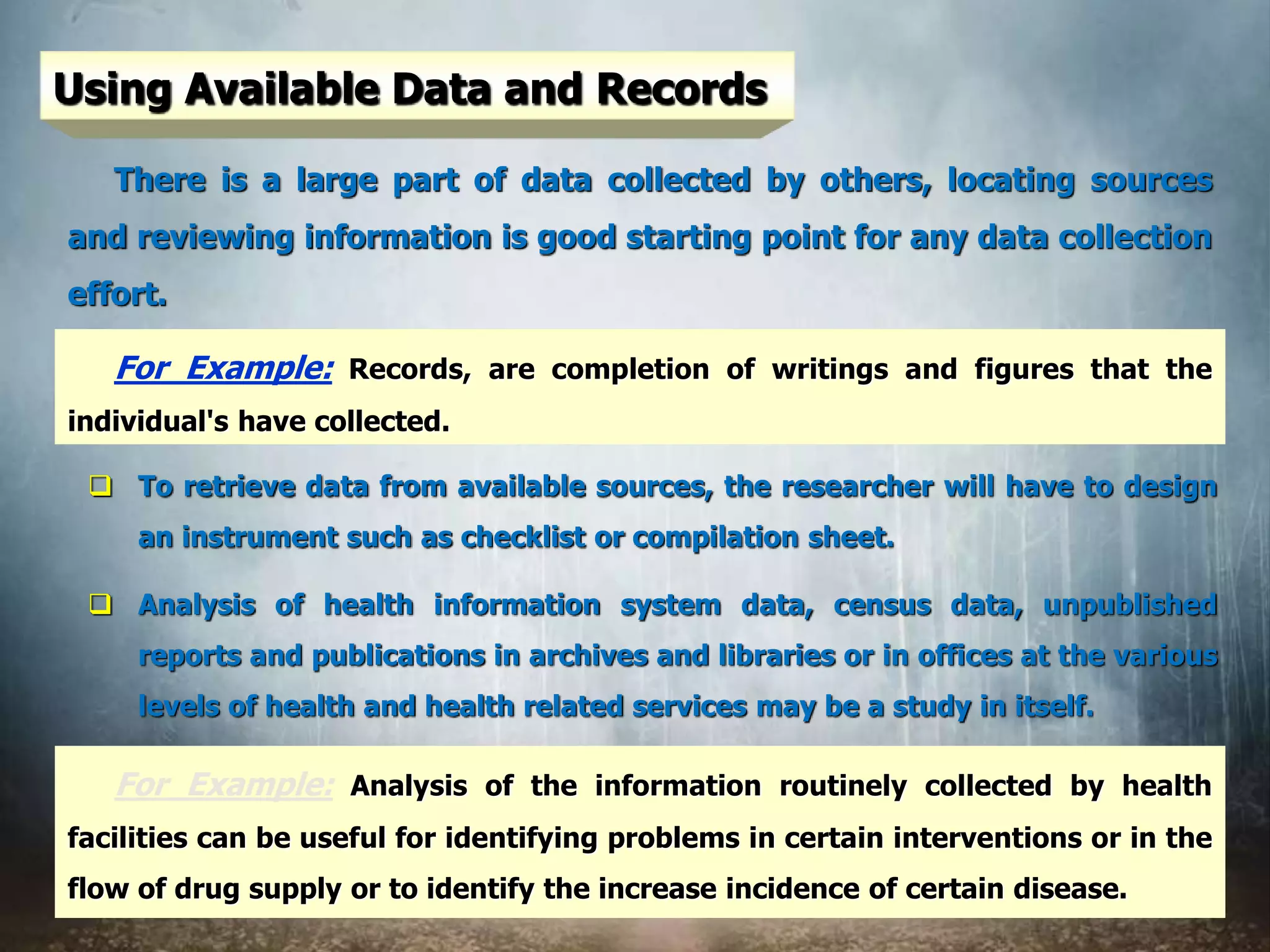 Method and tools of data collection | PPT