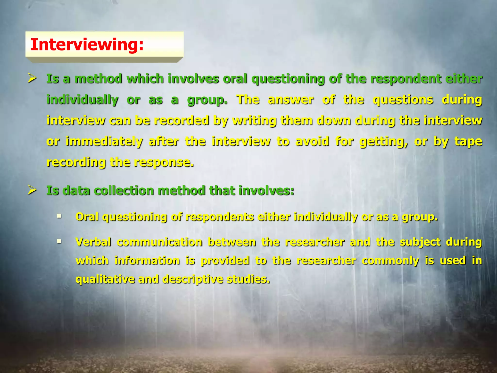 Method and tools of data collection | PPT